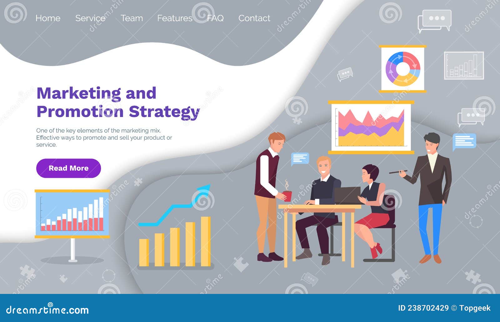 Marketing and Promotion Strategy Concept. Colleagues Work with ...