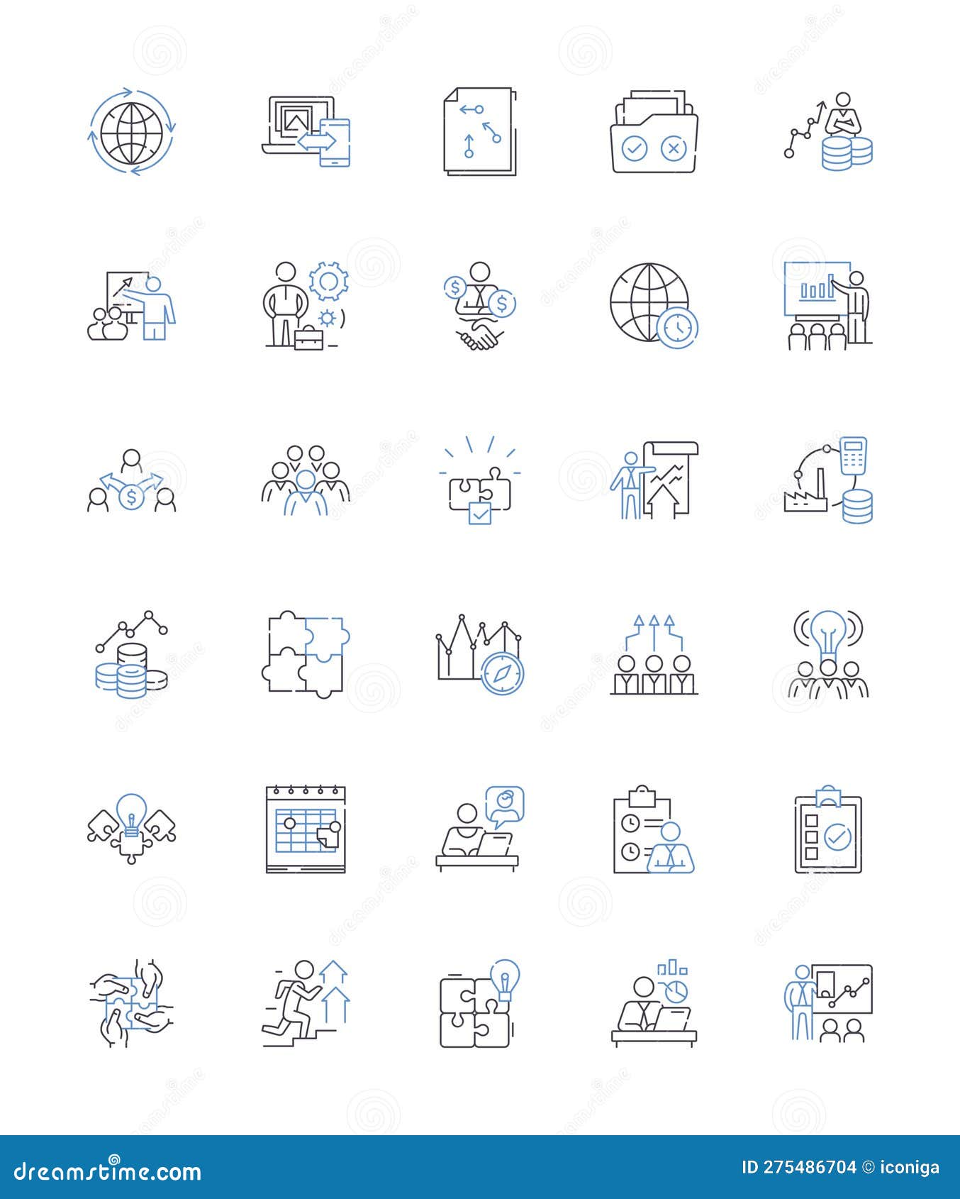 Marketing Research Line Icons Collection. Insights, Data, Analytics ...