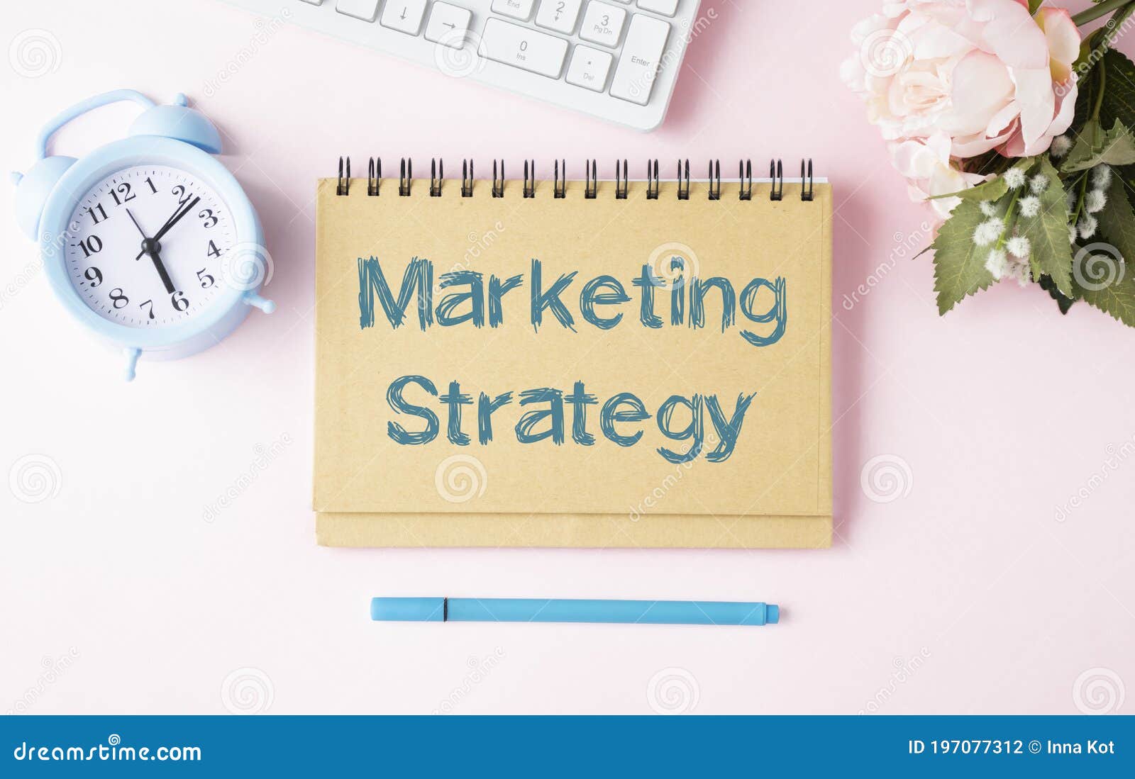 Marketing Strategy Concept. Chart with Keywords Stock Photo - Image of ...