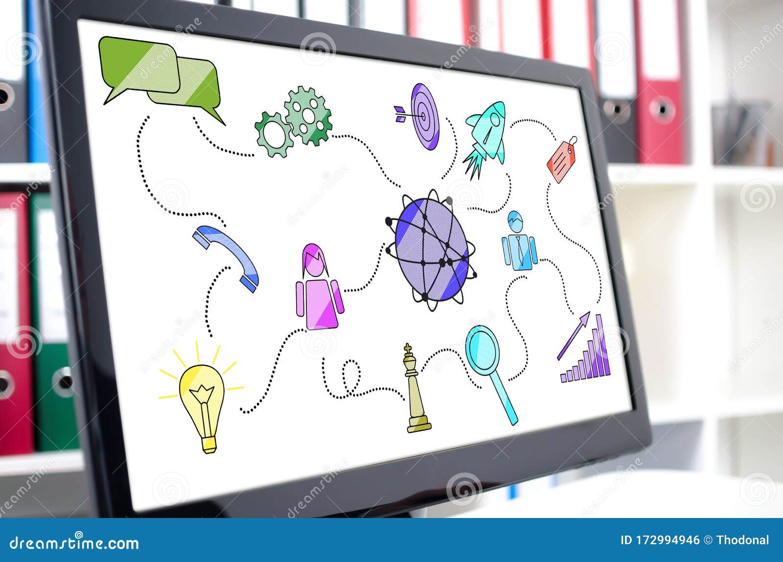 Marketing Strategy Concept on a Computer Screen Stock Photo - Image of ...