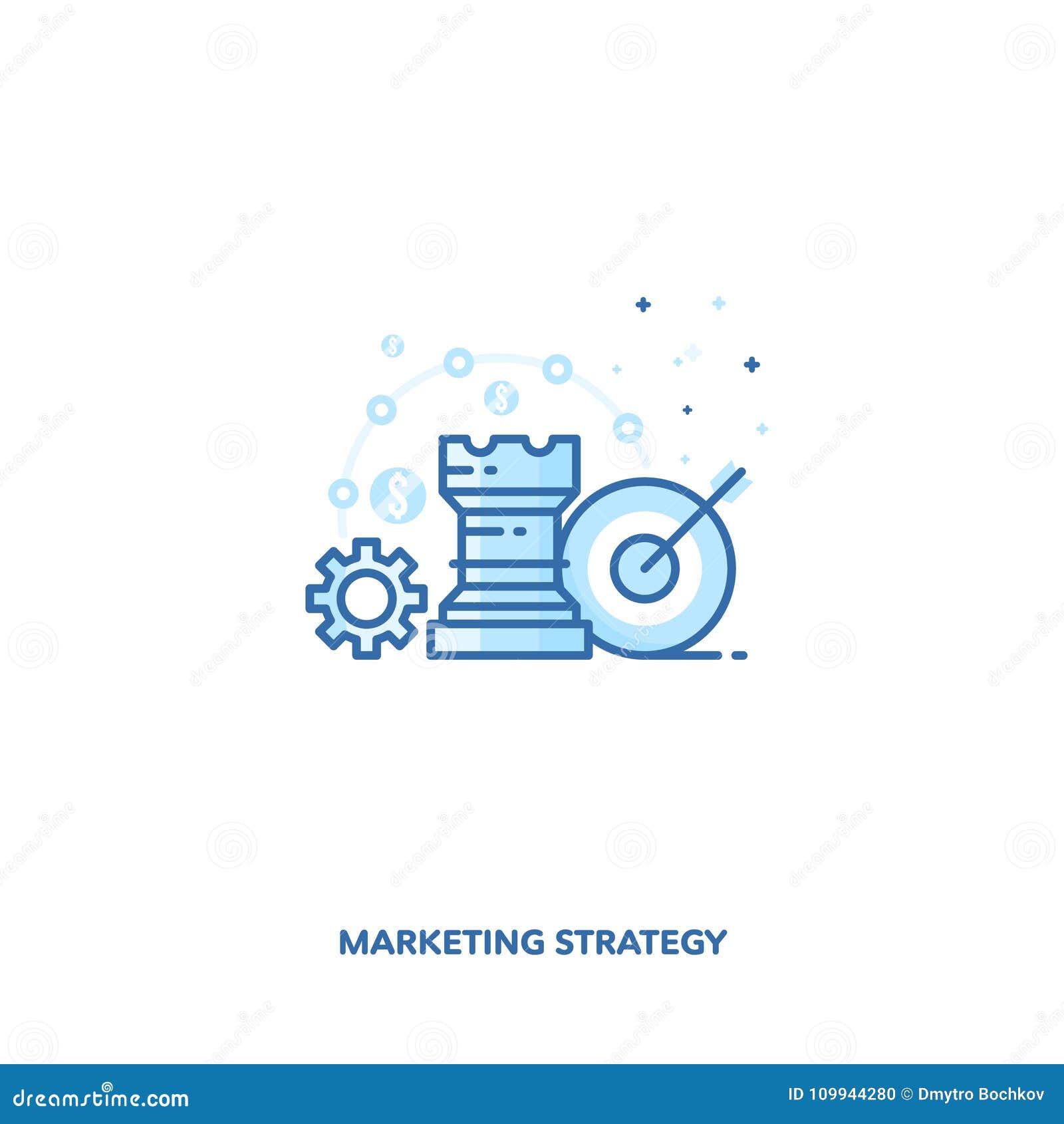 Marketing Strategy Concept Design. Vector Line Design. Stock Vector ...