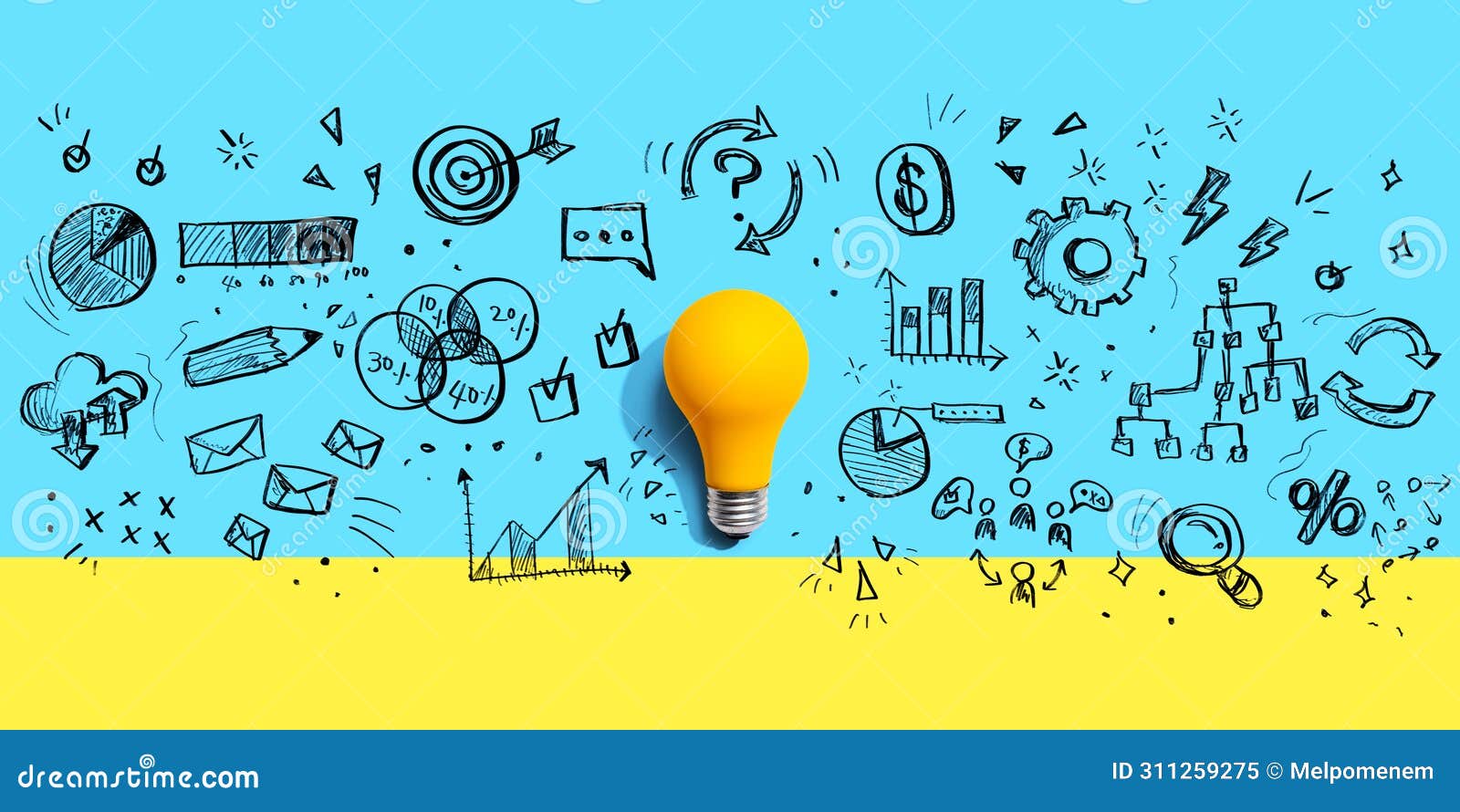 Marketing Strategy Concept with a Light Bulb Stock Image - Image of ...