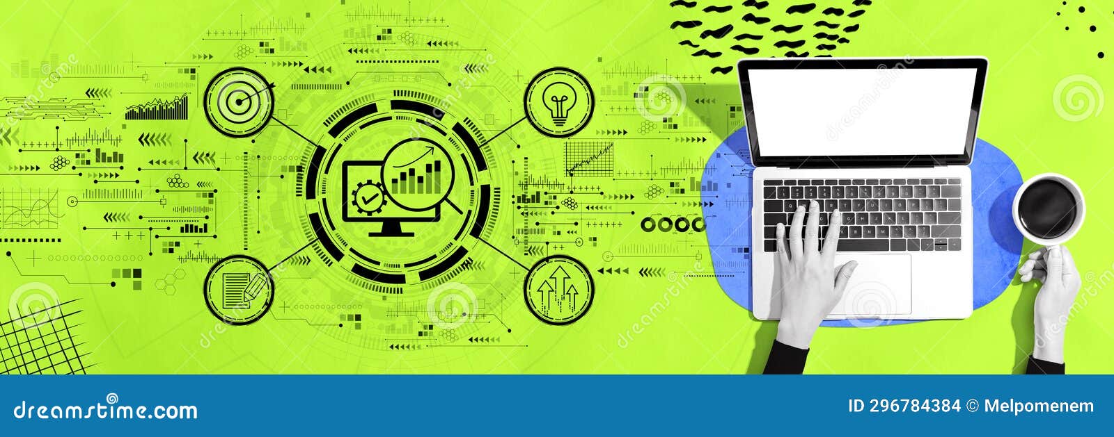 Marketing Strategy Concept with Person Using a Laptop Stock Photo ...