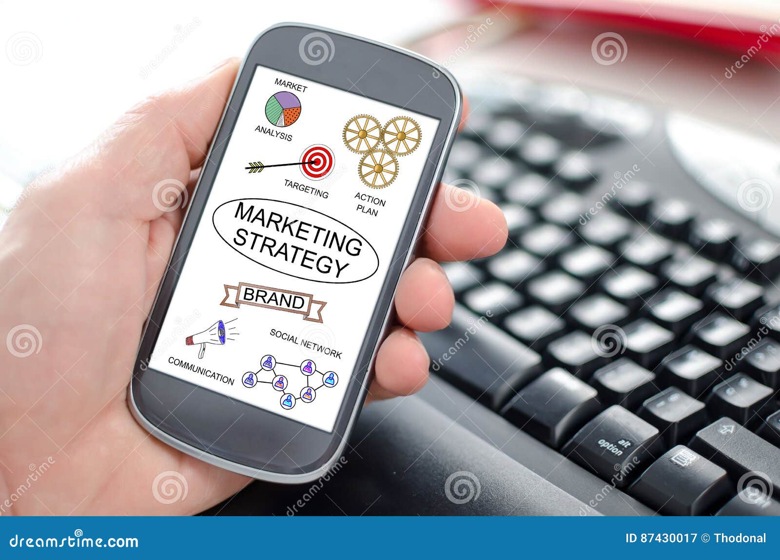 Marketing Strategy Concept on a Smartphone Stock Image - Image of ...
