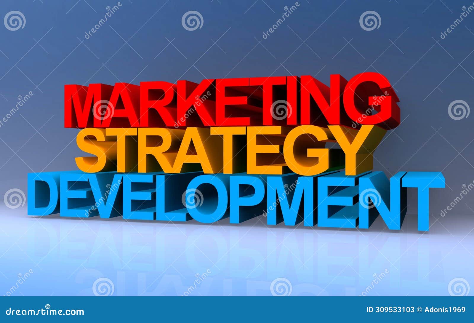 Marketing Strategy Development on Blue Stock Illustration ...