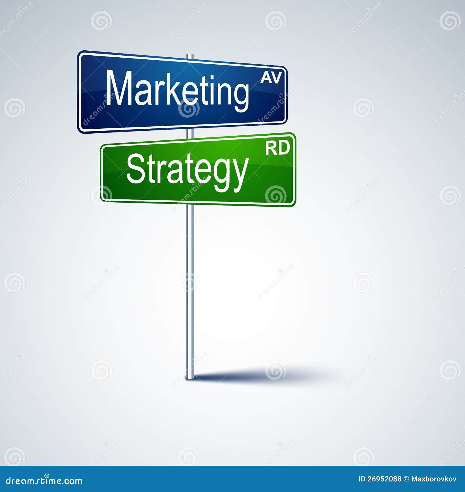 Marketing Strategy Direction Road Sign. Stock Vector - Illustration of ...
