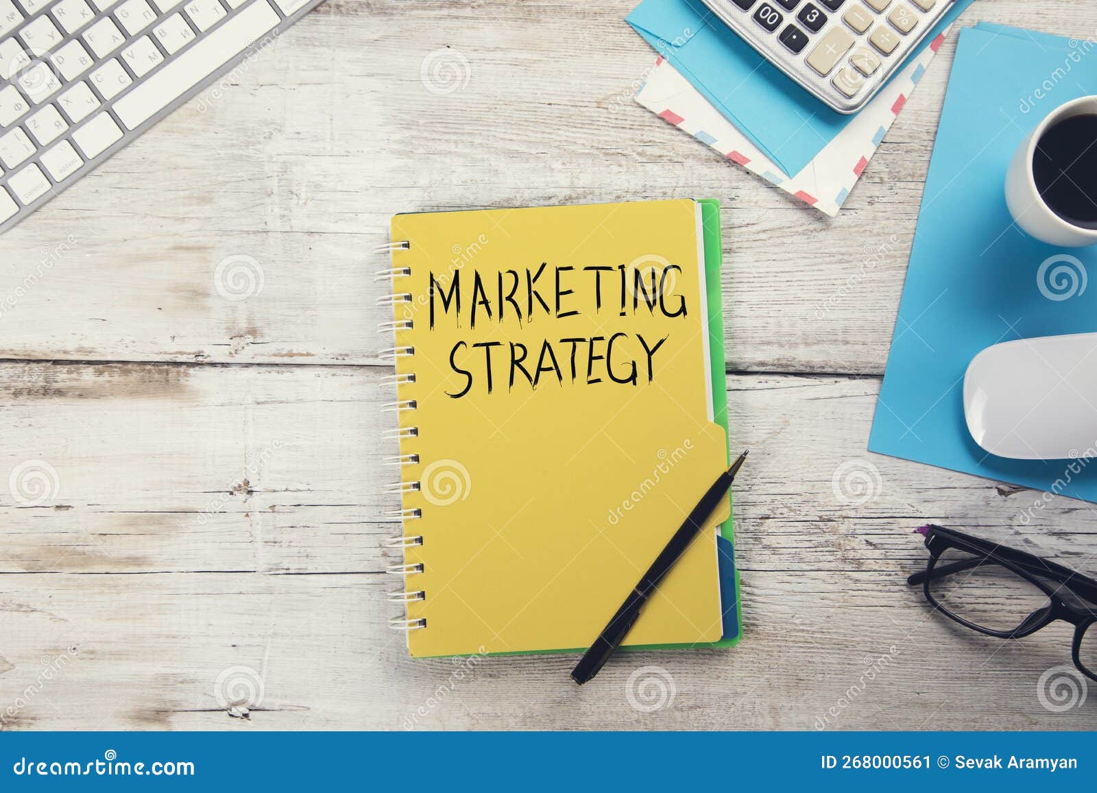 Marketing Strategy with Keyboard on Table Stock Image - Image of ...