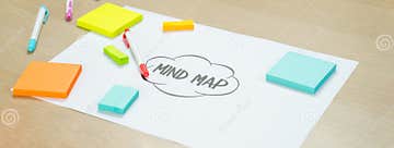Marketing Strategy Mind Map and Sticky Notes Placed on Office Table ...