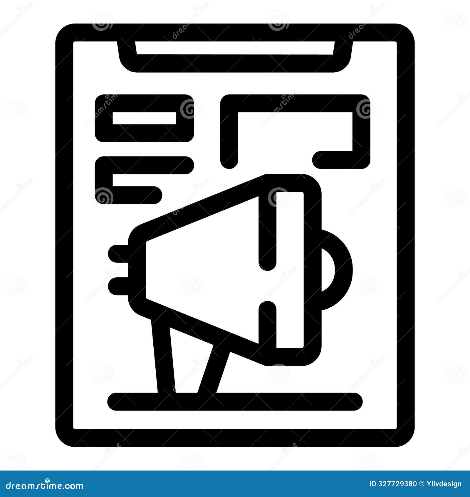 Marketing Strategy Plan Document with Megaphone Drawing Stock ...