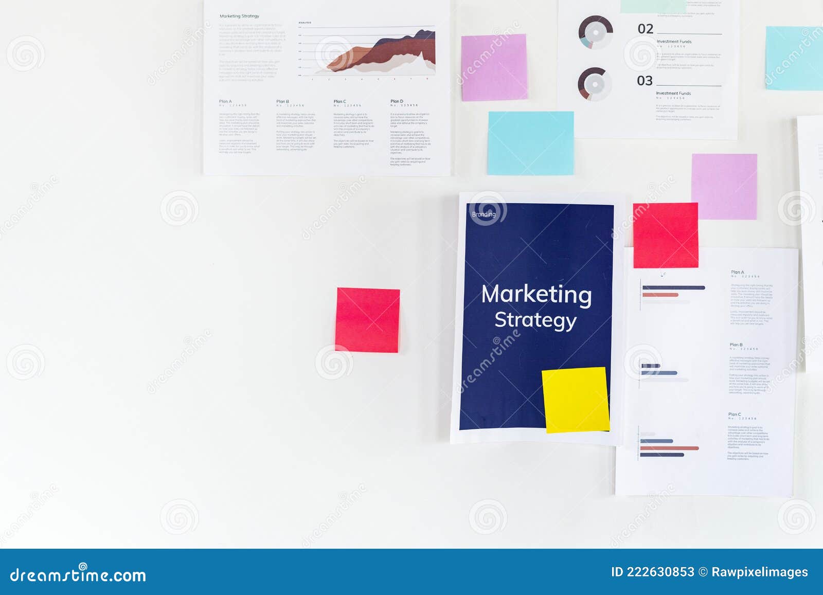 Marketing Strategy Plans on the Wall Stock Image - Image of ideas ...