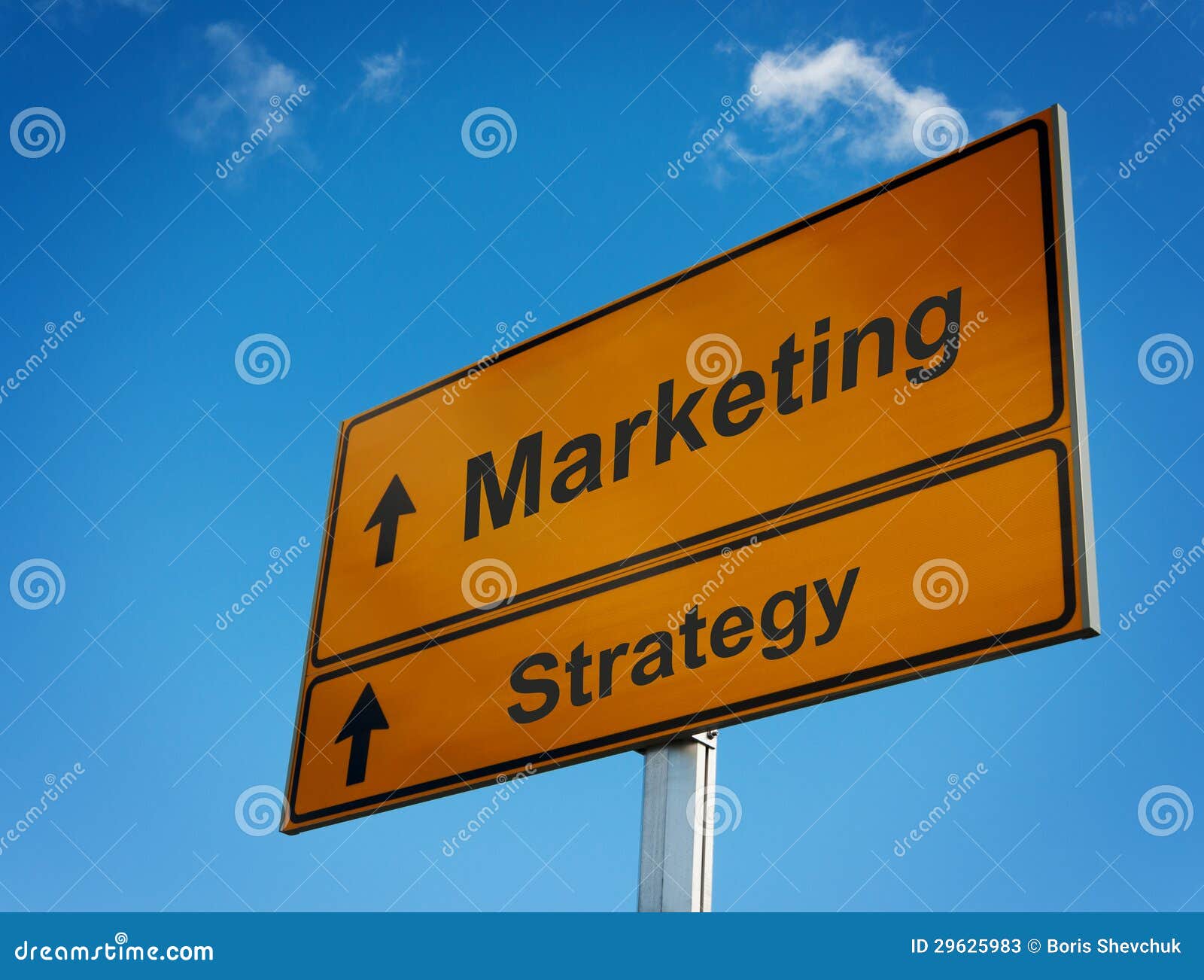 Marketing Strategy Road Sign. Stock Illustration - Illustration of ...
