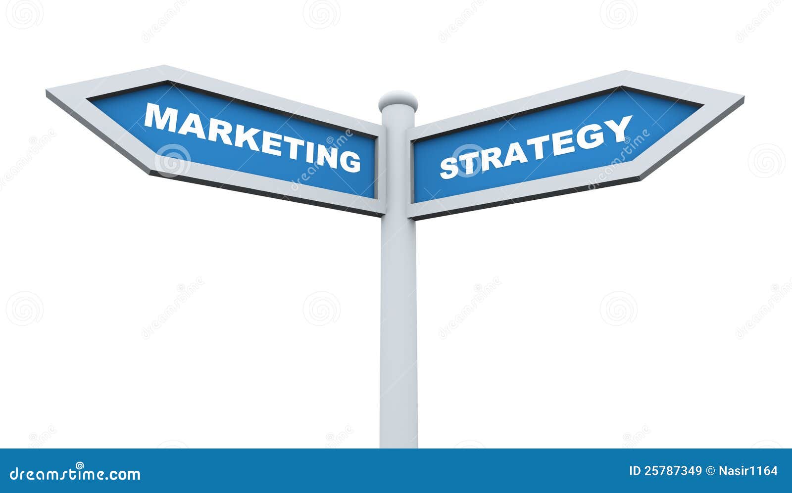 Marketing Strategy Roadsign Stock Illustration - Illustration of arrow ...