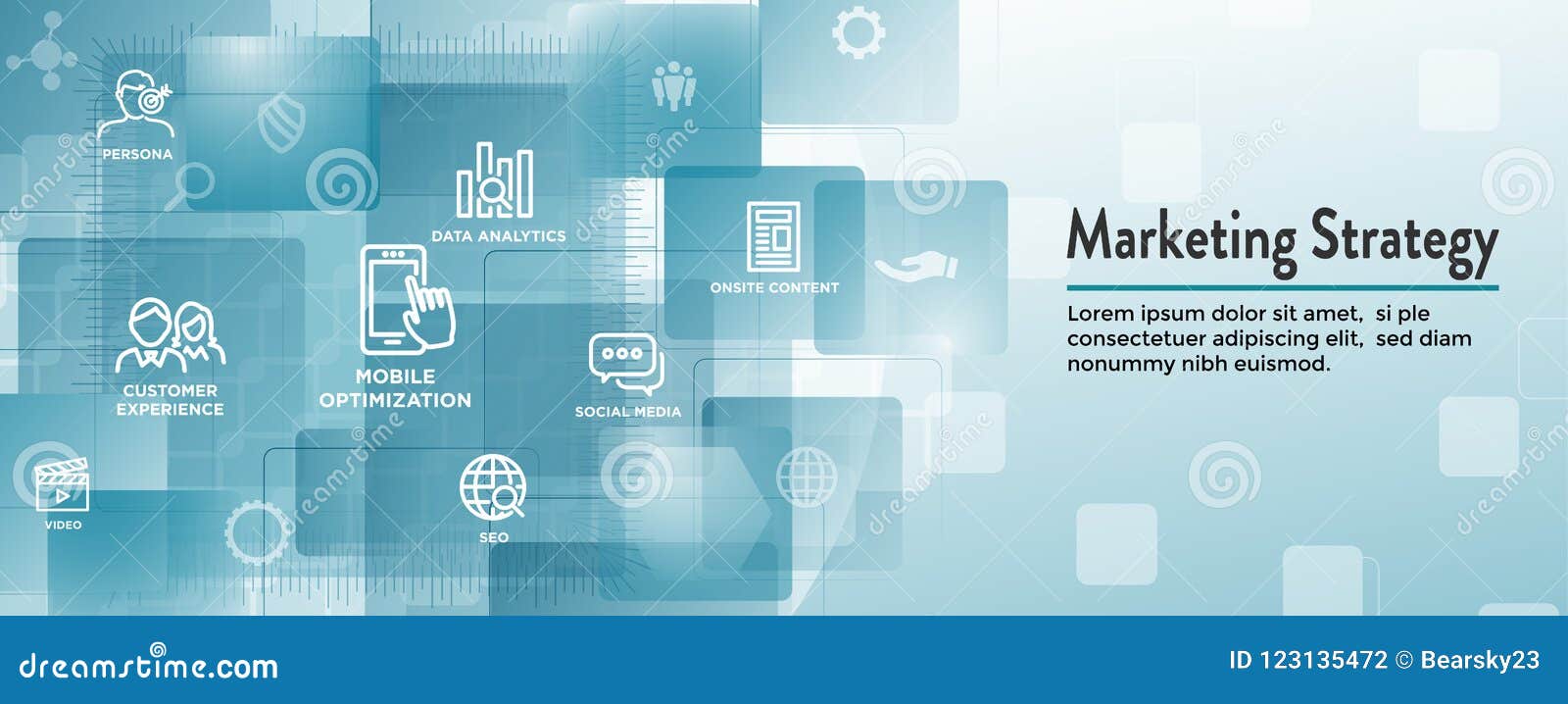 Marketing Strategy Web Header Hero Image Banner with Inbound Lea Stock ...