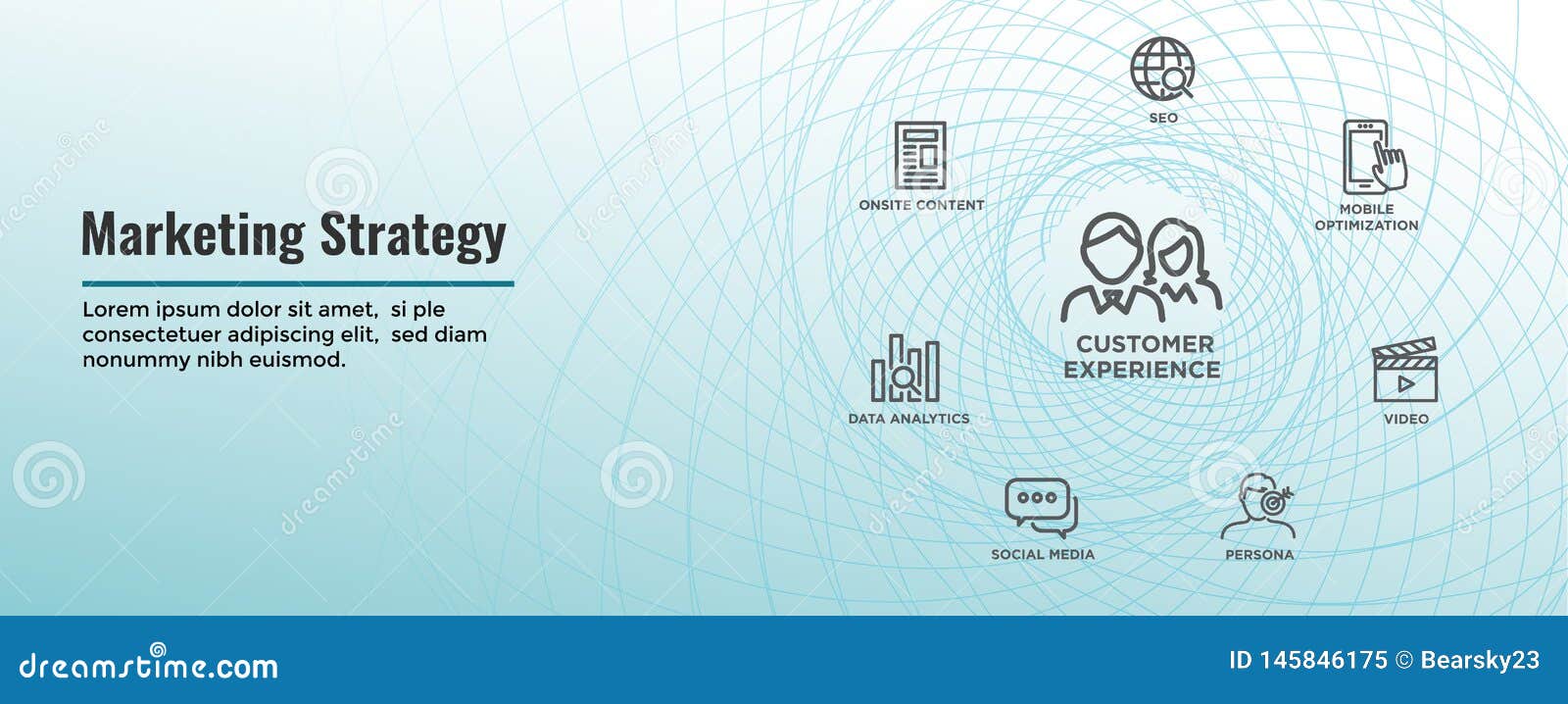 Marketing Strategy Web Header Hero Image Banner with Inbound Lead ...