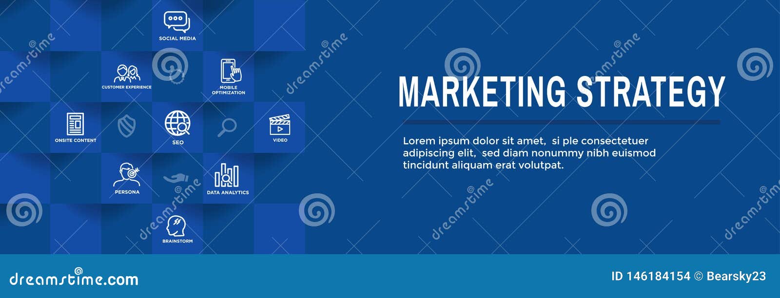 Marketing Strategy Web Header Hero Image Banner with Inbound Lead ...