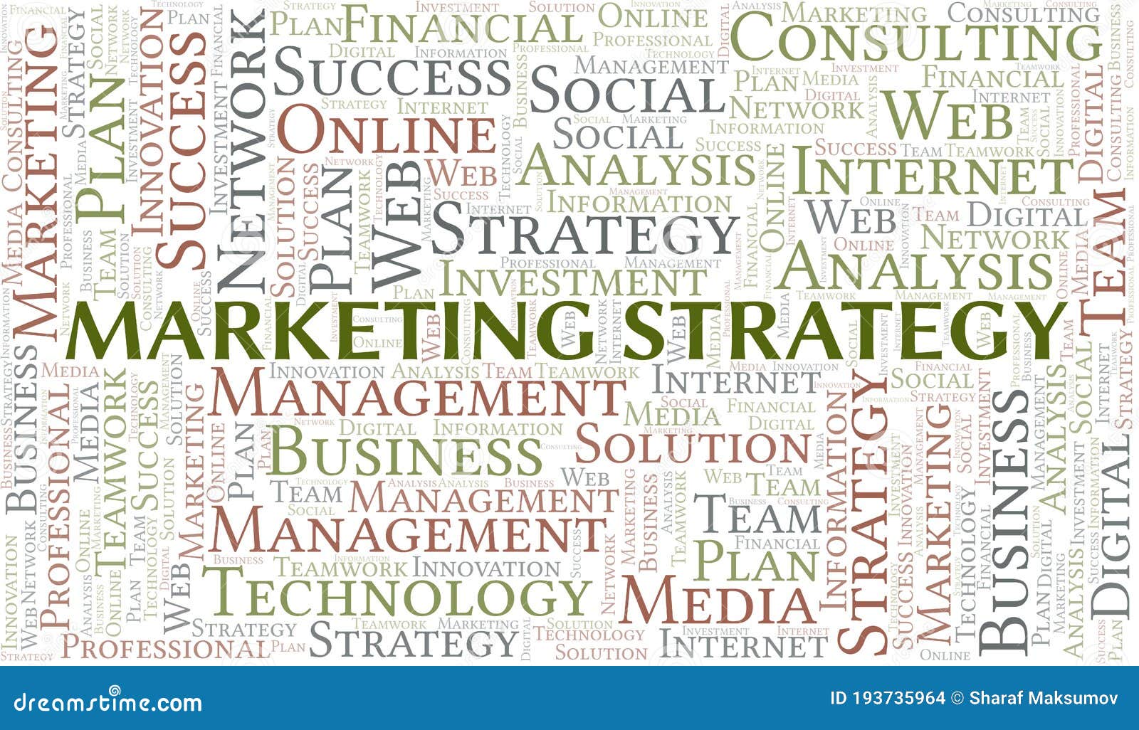 Marketing Strategy Word Cloud Create with Text only. Stock Vector ...