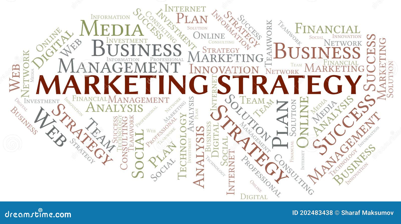 Marketing Strategy Word Cloud Create with Text only. Stock Illustration ...