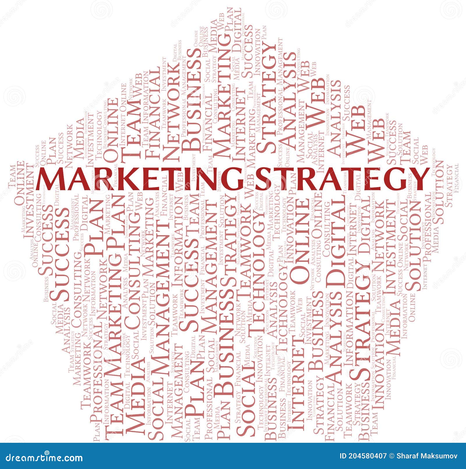 Marketing Strategy Word Cloud Create with Text only. Stock Illustration ...