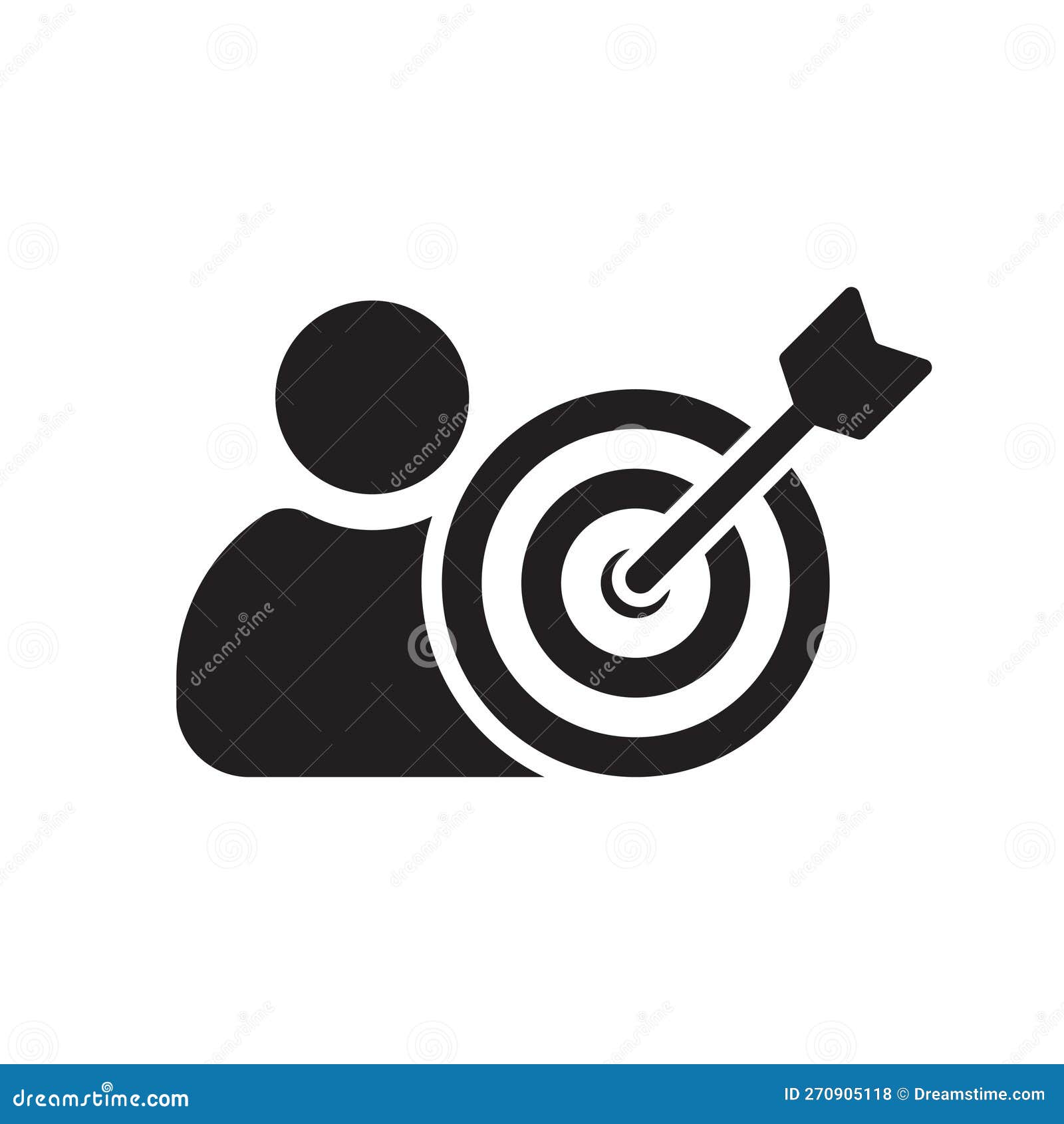 Marketing Target Icon in Black Style Stock Vector - Illustration of ...