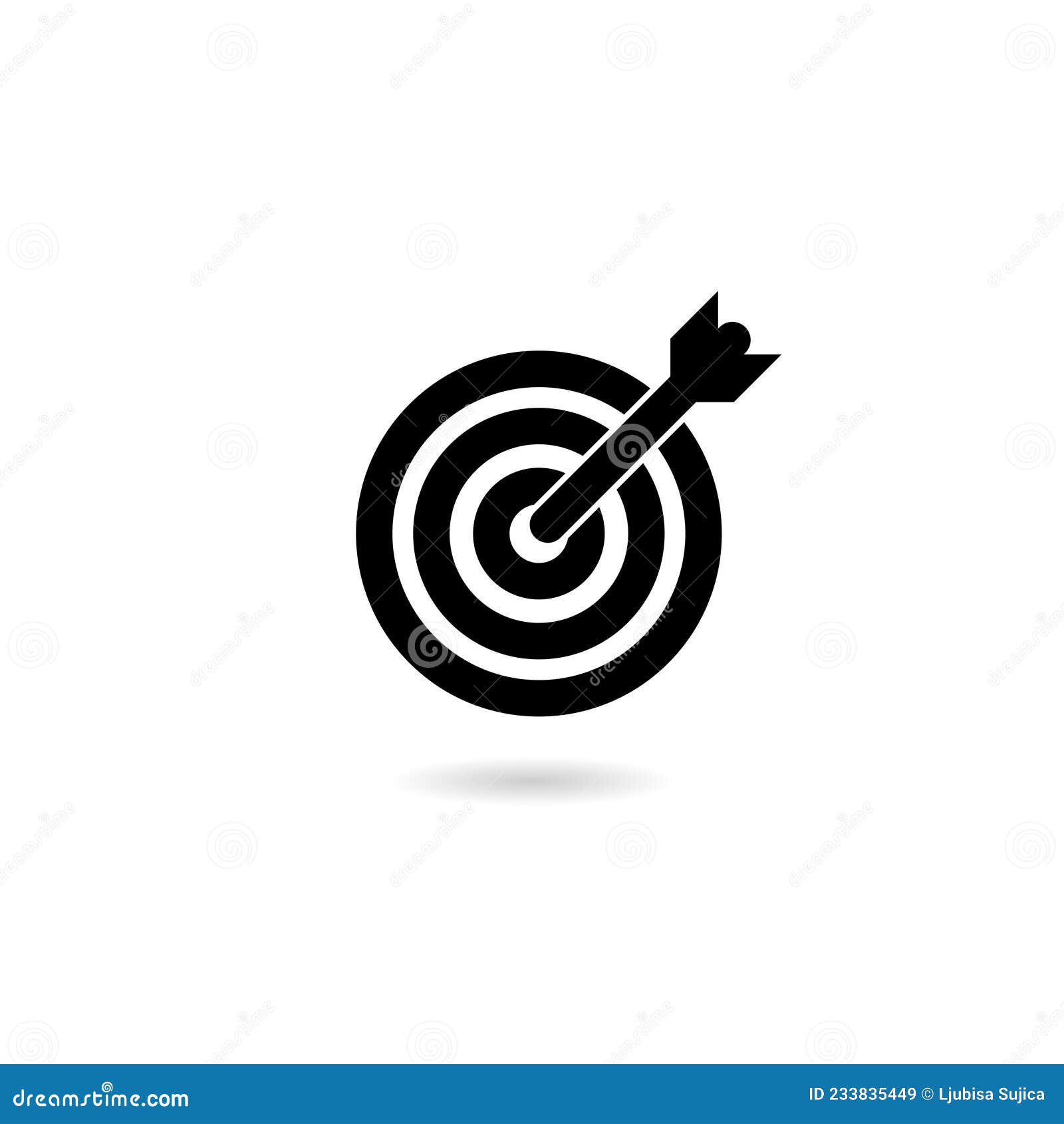Marketing Target Icon with Shadow Stock Vector - Illustration of ...