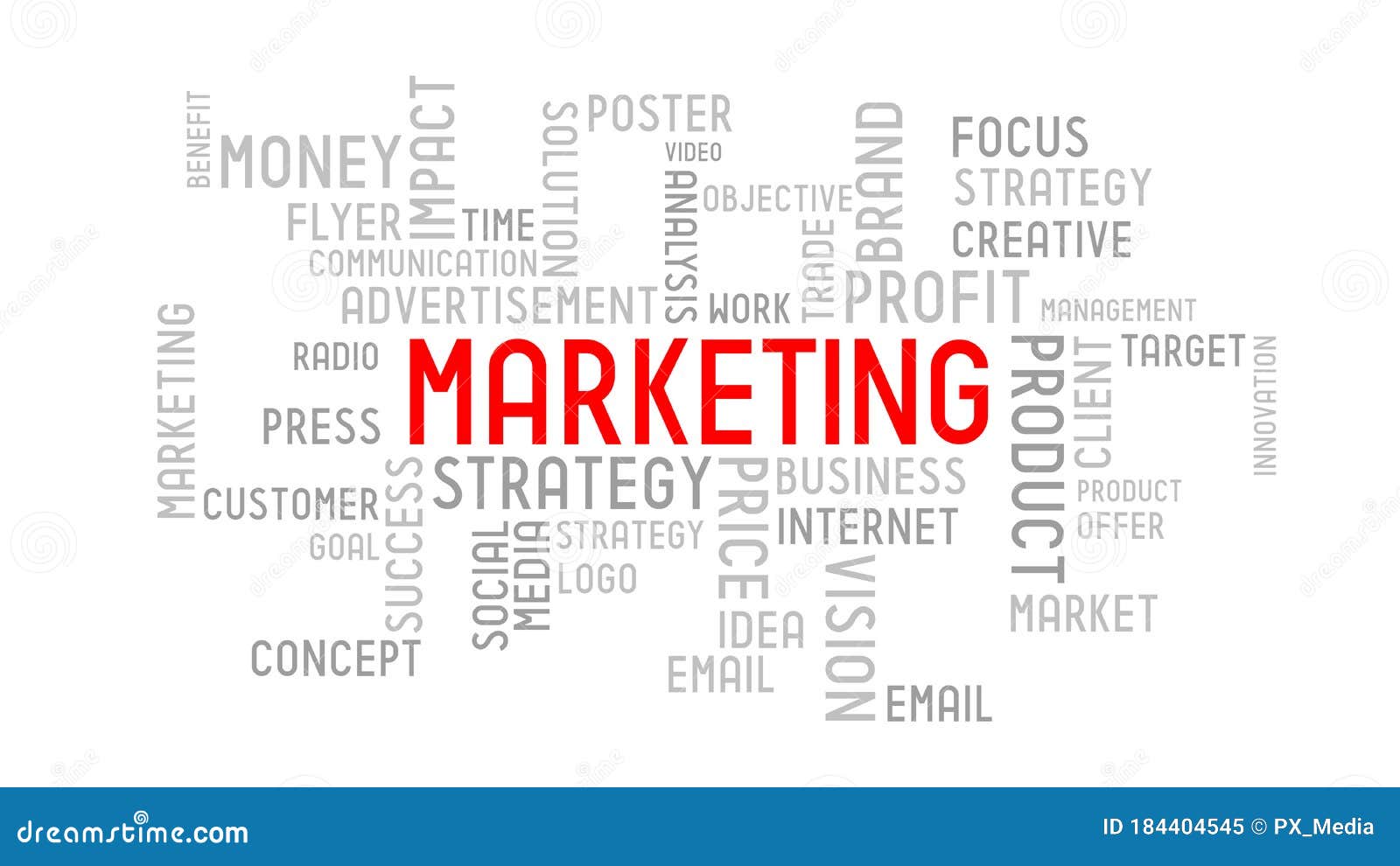 Marketing - Typographic Concept, White Background Stock Illustration ...