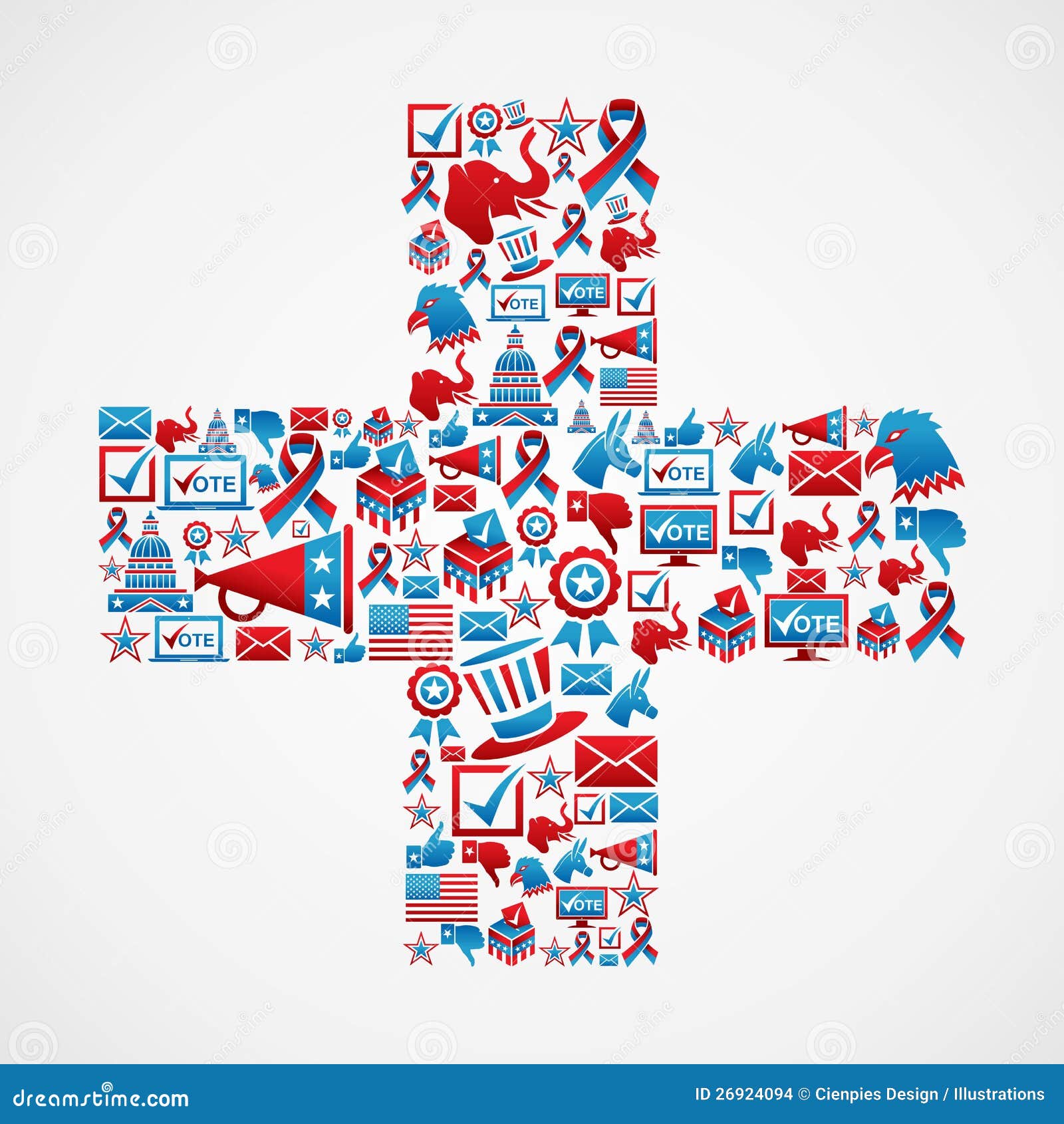 Marketing US Elections Icon in Cross Editorial Stock Image ...