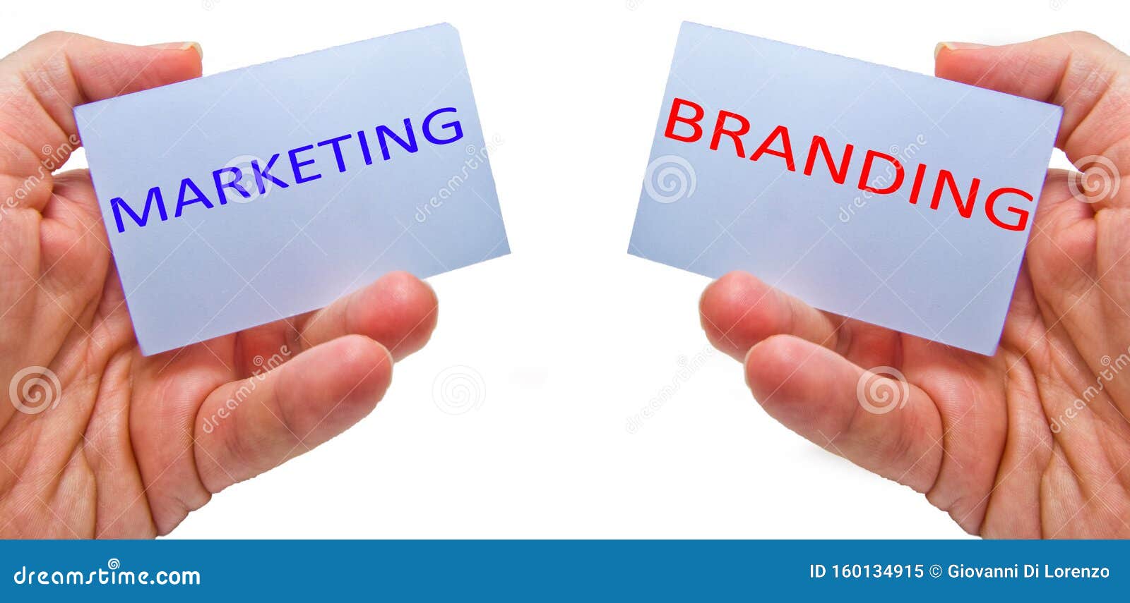 Marketing versus marca imagem de stock. Imagem de marketing - 160134915