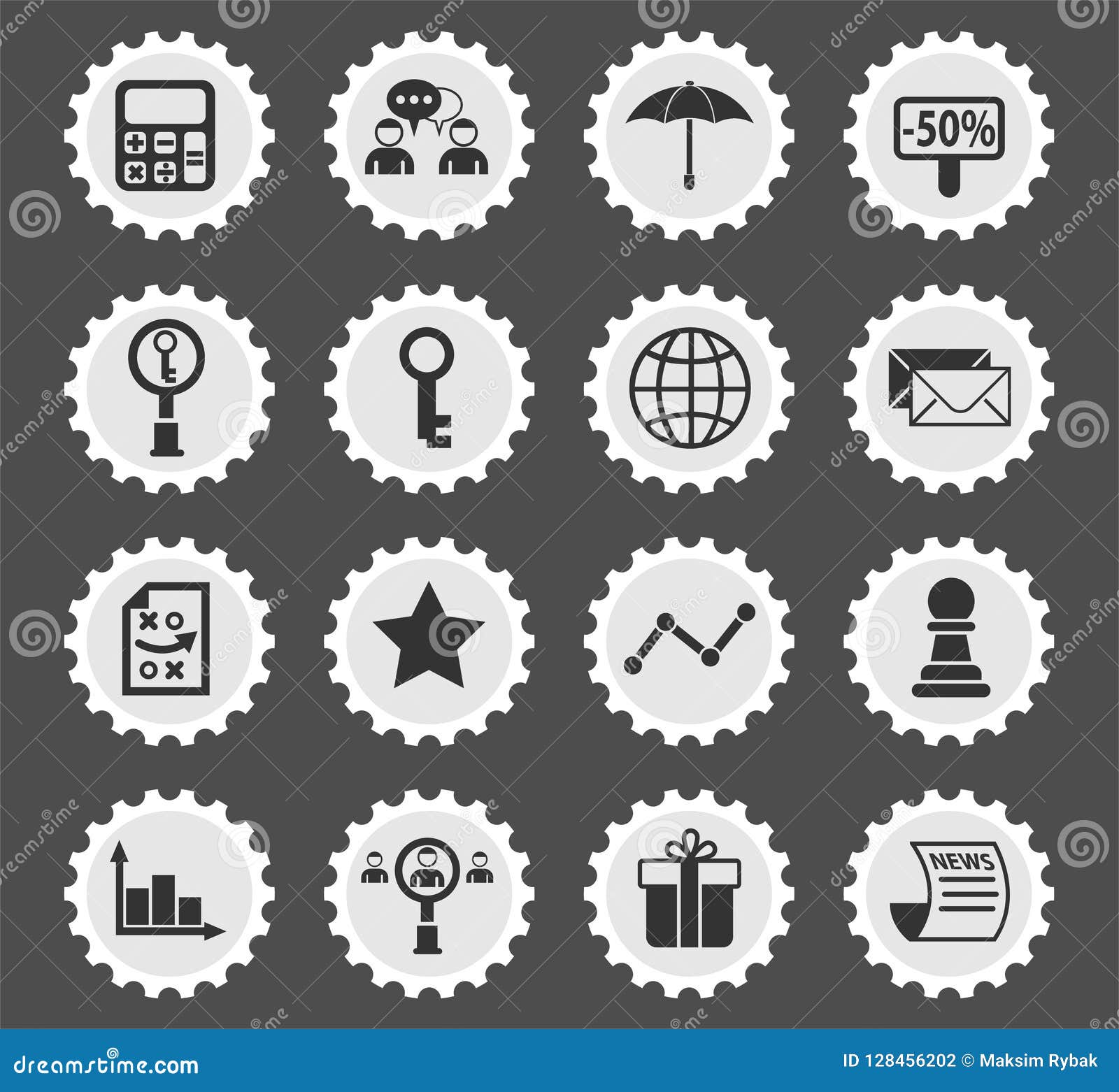 Marketing icon set stock vector. Illustration of vector - 128456202