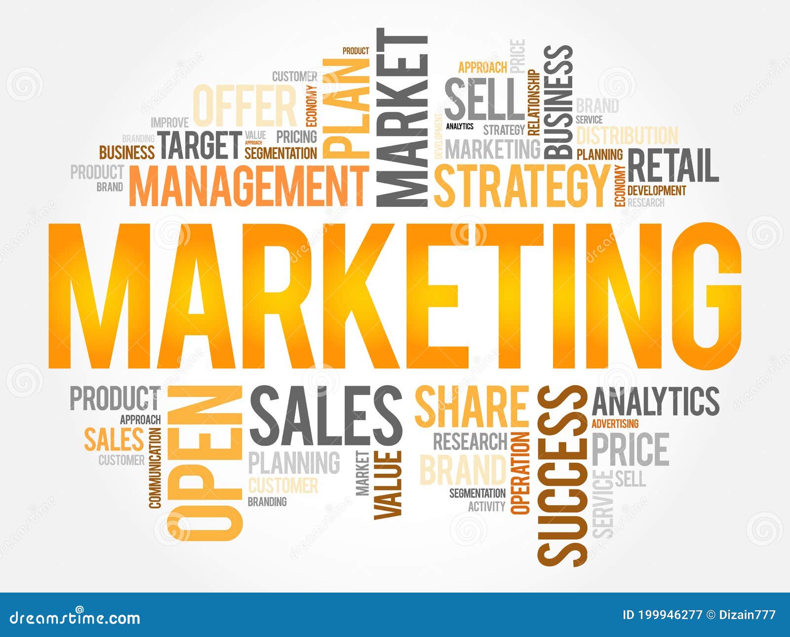 Marketing word cloud stock illustration. Illustration of market - 199946277