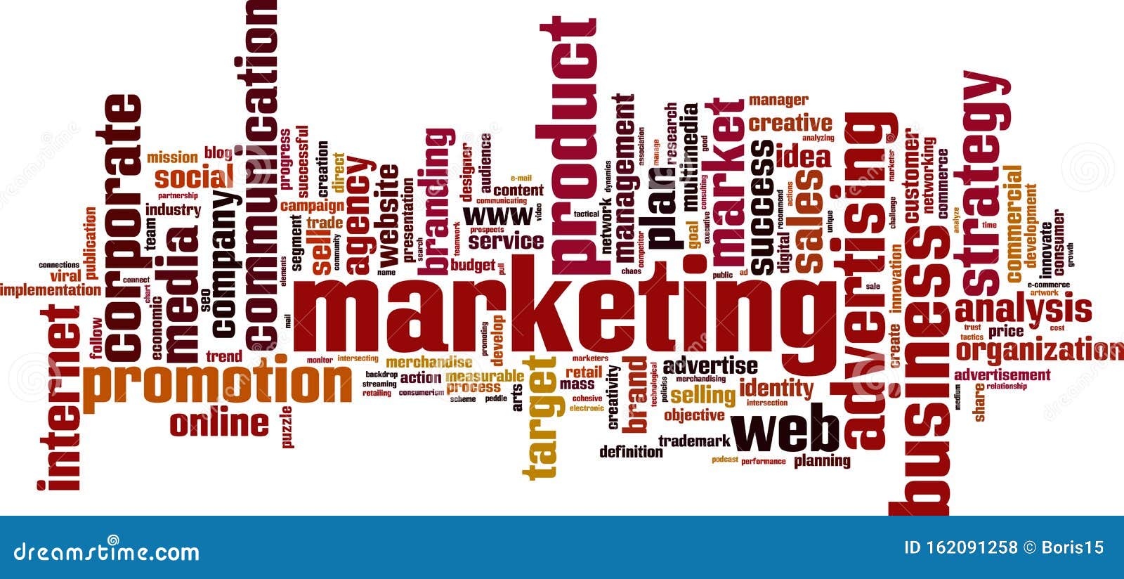 Marketing word cloud stock vector. Illustration of online - 162091258