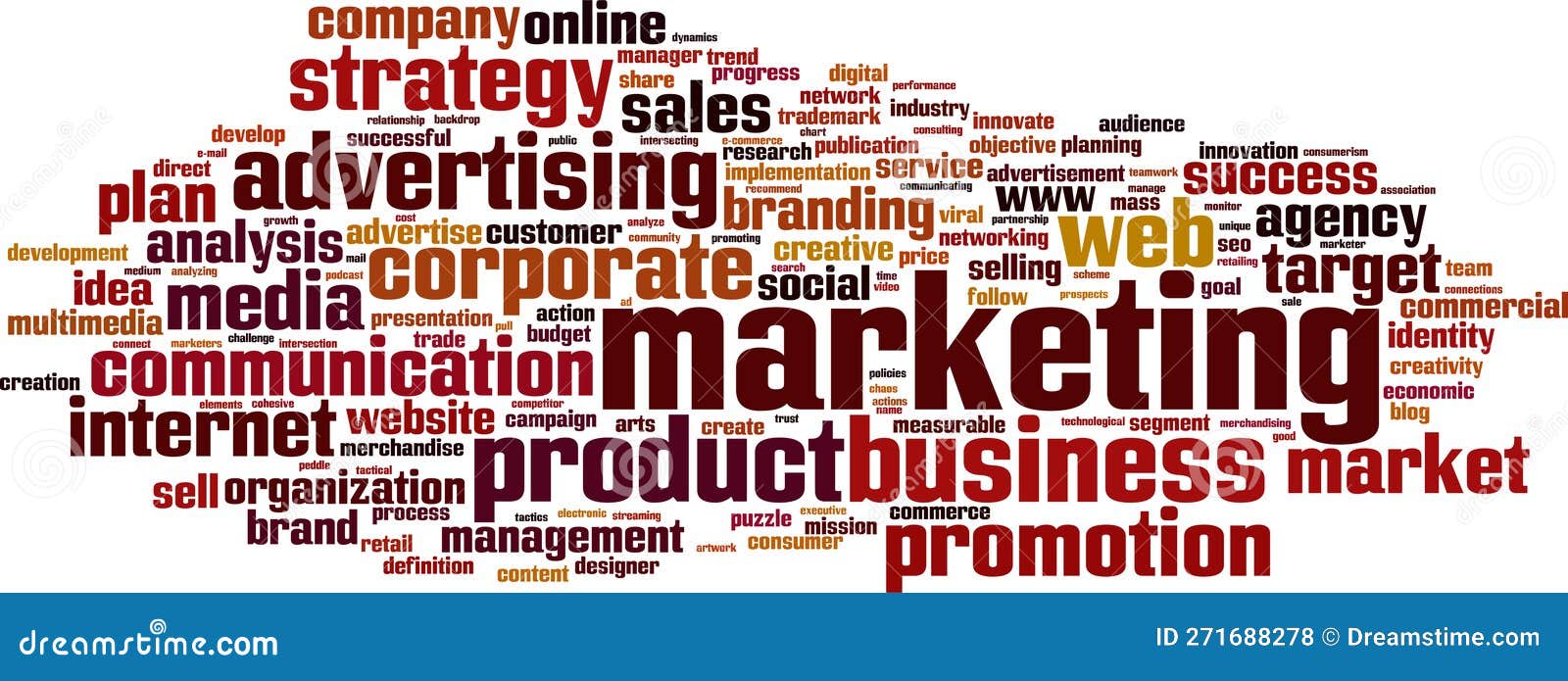 Marketing word cloud stock vector. Illustration of action - 271688278