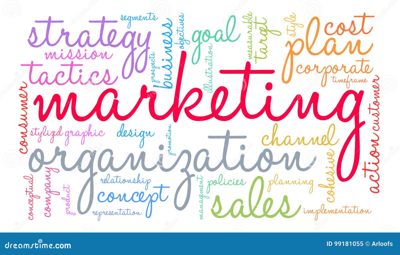 Marketing Word Cloud stock vector. Illustration of company - 99181055