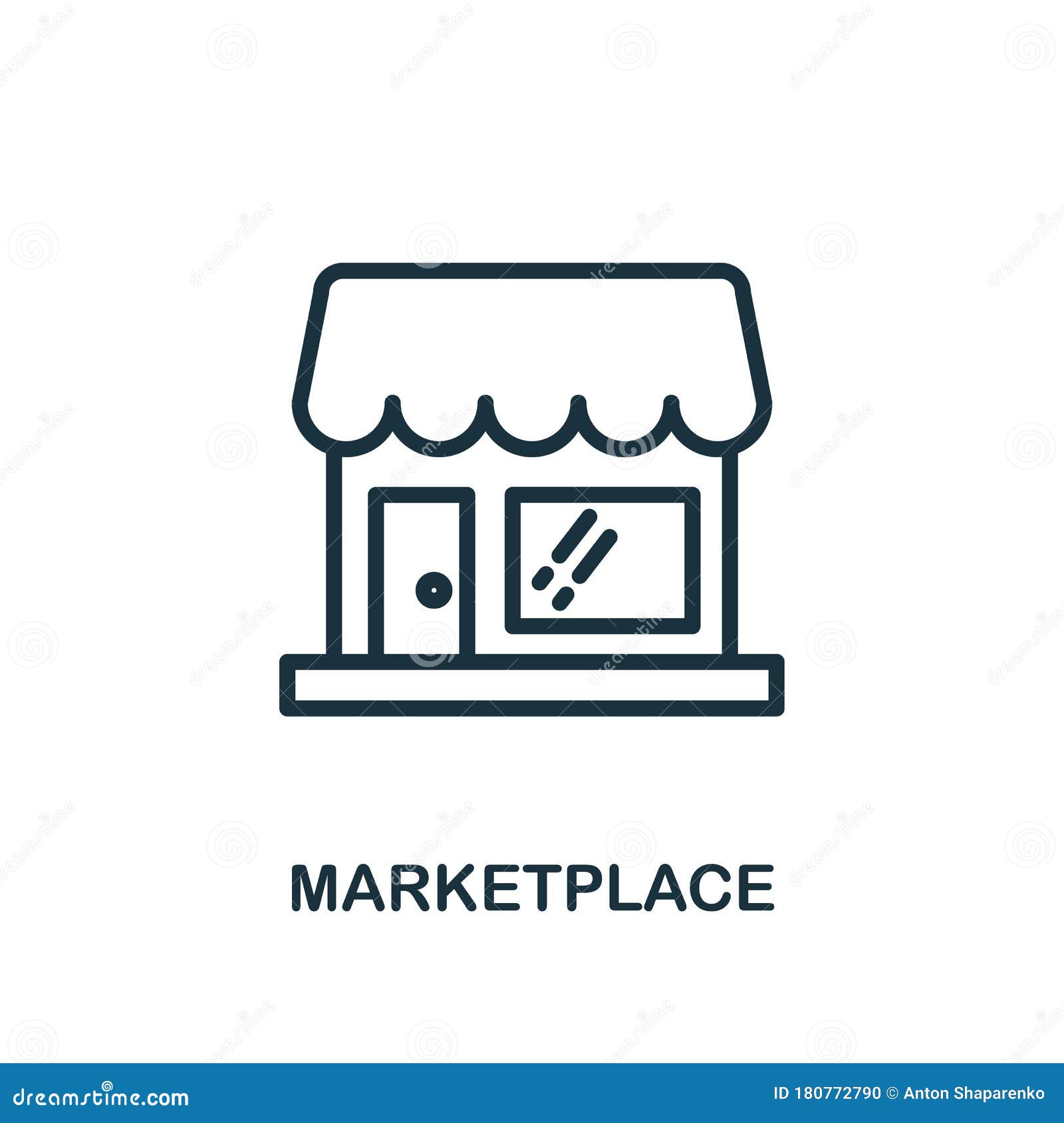Marketplace Icon. Line Style Simple Element from E-commerce Icons ...