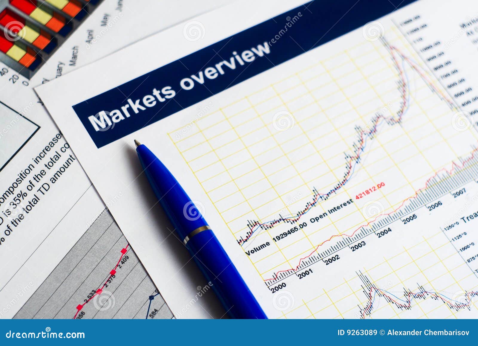 Markets overview report stock image. Image of paper, business - 9263089
