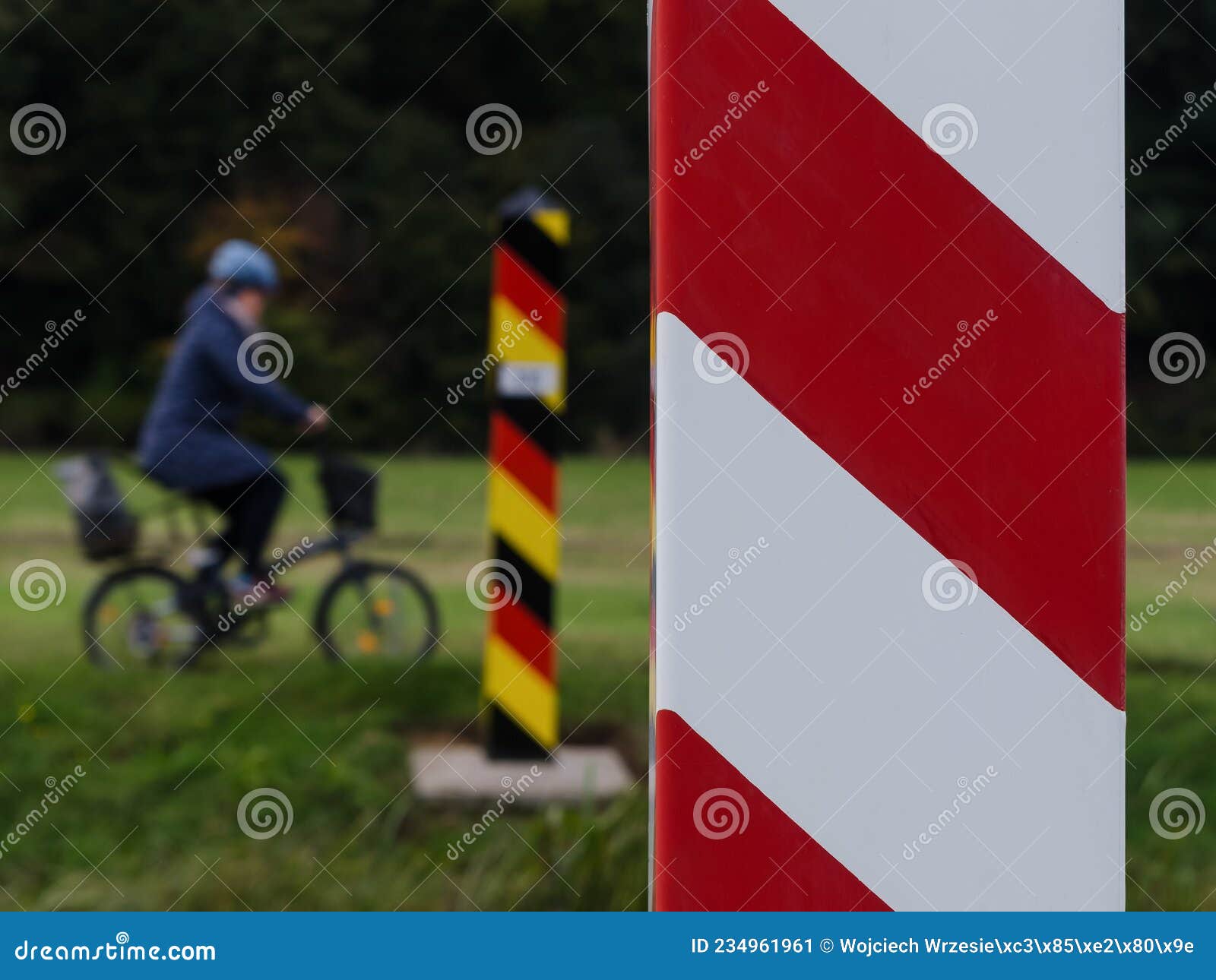 STATE BORDER POSTS stock image. Image of landscape, colors - 234961961