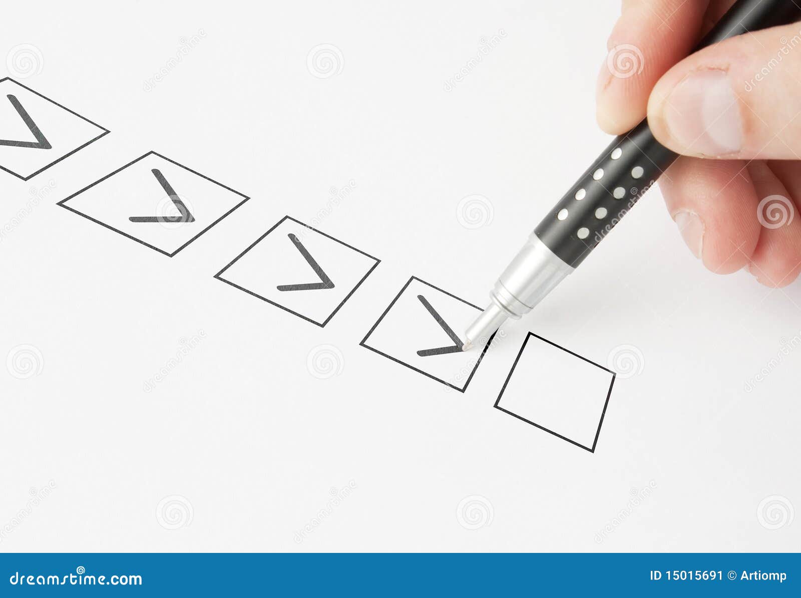 Marking in a Checkbox with Pen Stock Image - Image of customer, letter ...
