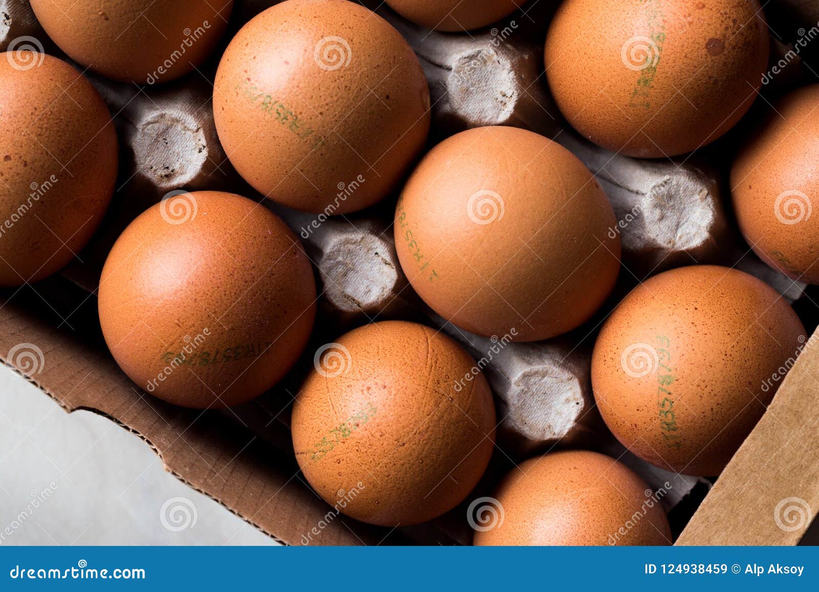 Marking Code Numbers Printed on Egg with Package / Container. Stock ...