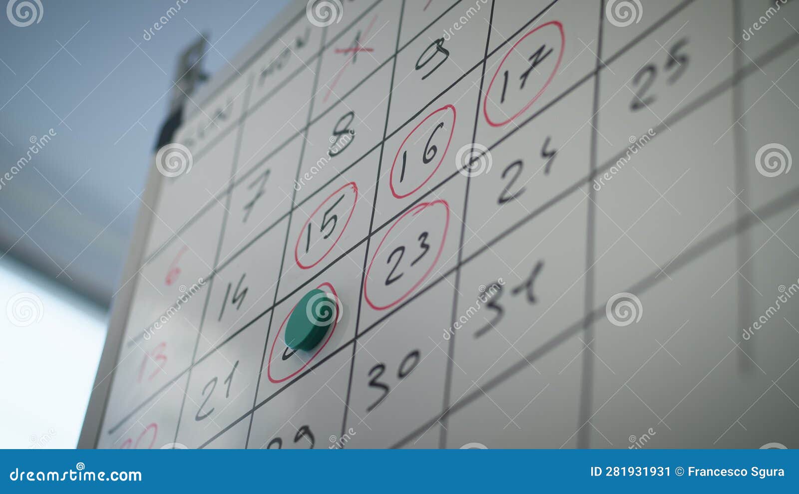 Marking Dates on a Calendar Board Stock Video - Video of planning ...