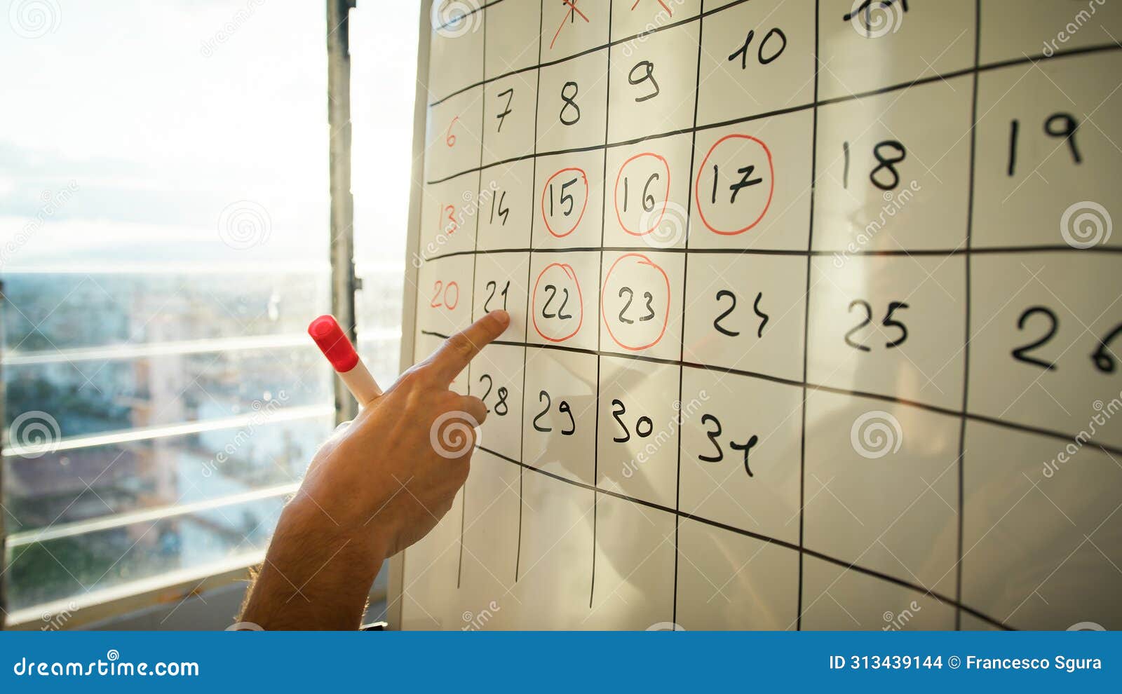 Marking Dates on a Calendar Board Stock Photo - Image of mark, reminder ...