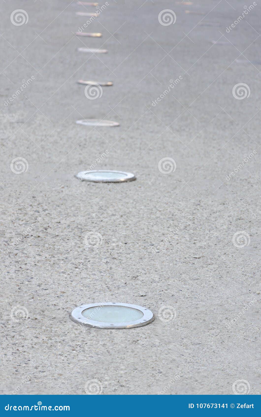 Marking Decorative Lights Down the Road Stock Image - Image of sidewalk ...