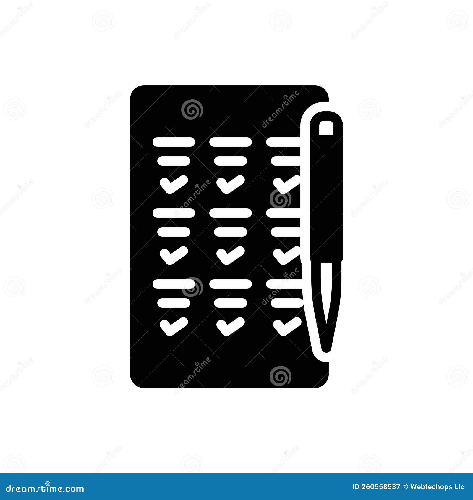 Black Solid Icon for Marking, Checklist and Pen Stock Vector ... Black Solid Icon for Marking, Checklist and Pen Stock Vector ...
