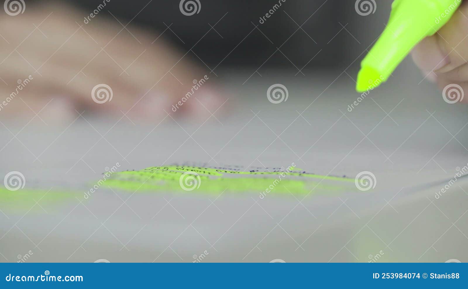 Marking an Important Text in a Note with a Yellow Marker Stock Footage ...