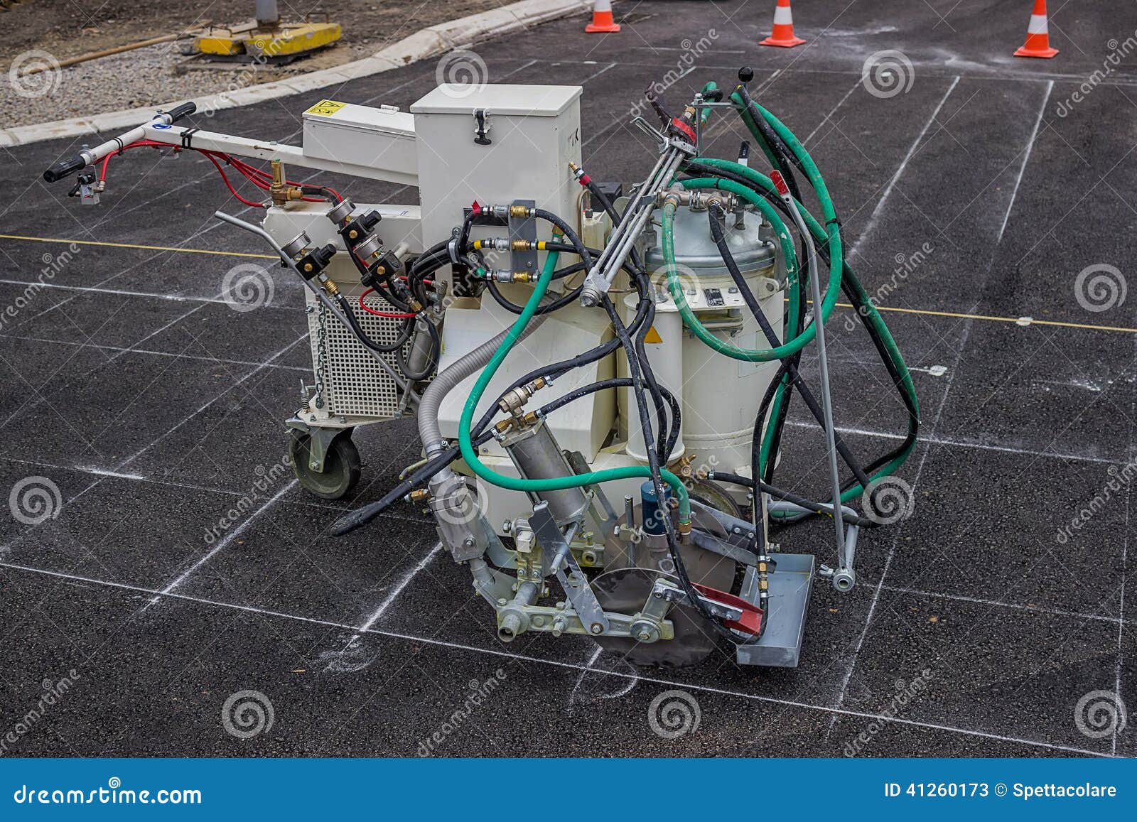 Marking Machine Ready for Paint a Pedestrian Crosswalk 2 Stock Image ...