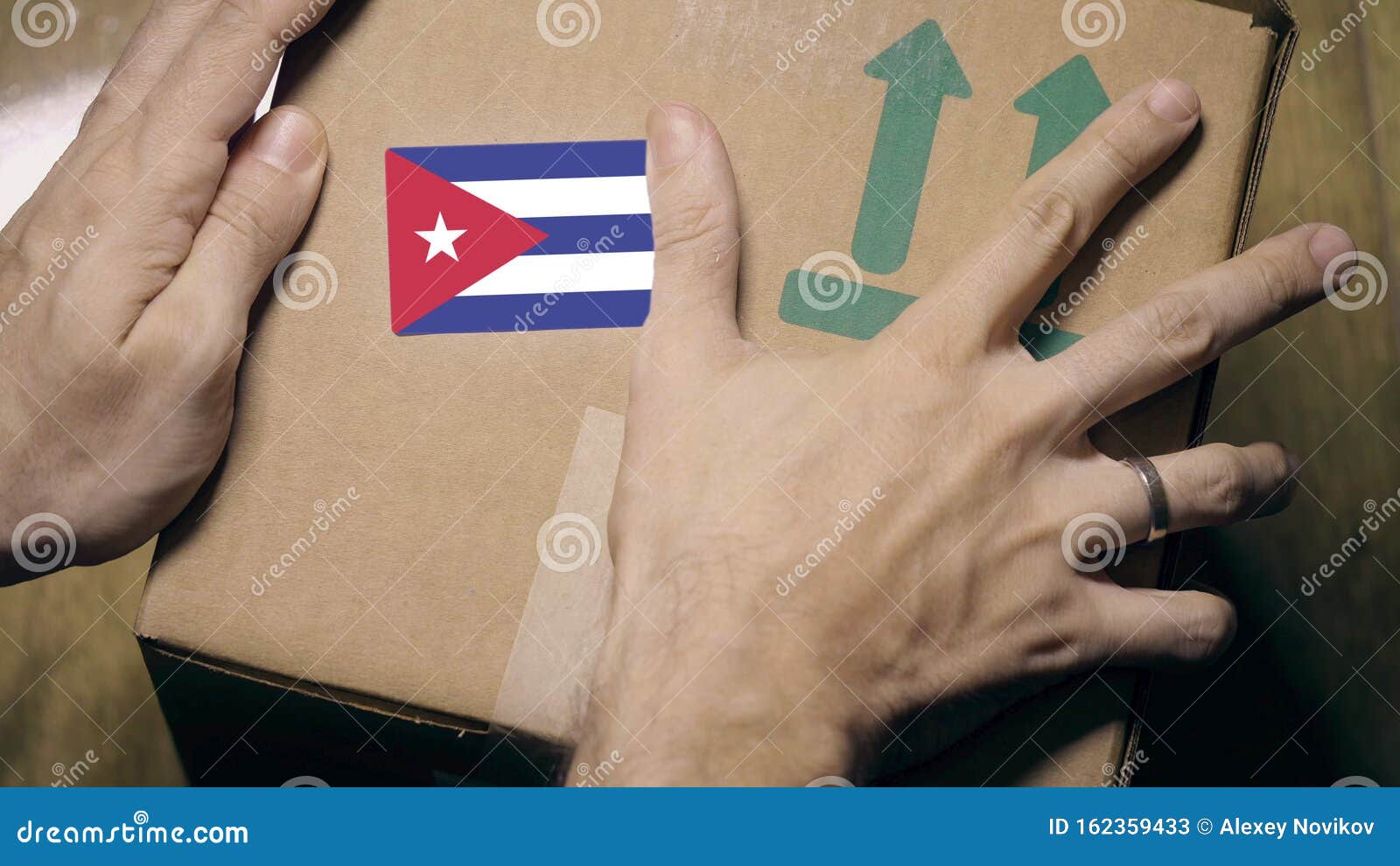 Marking Package with the Cuban Flag Label. Import or Export in Cuba ...