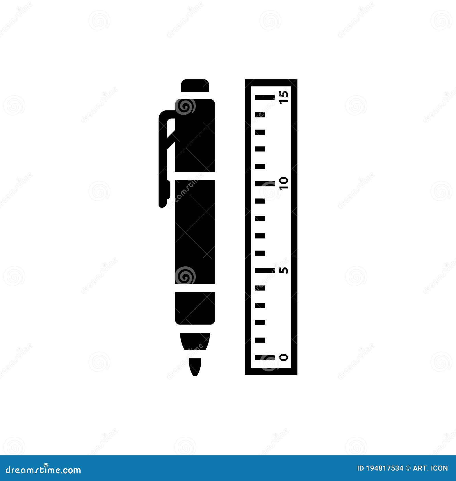 Ruler Vector School Stationery Maths Measurement Scale Tool To Measure ...