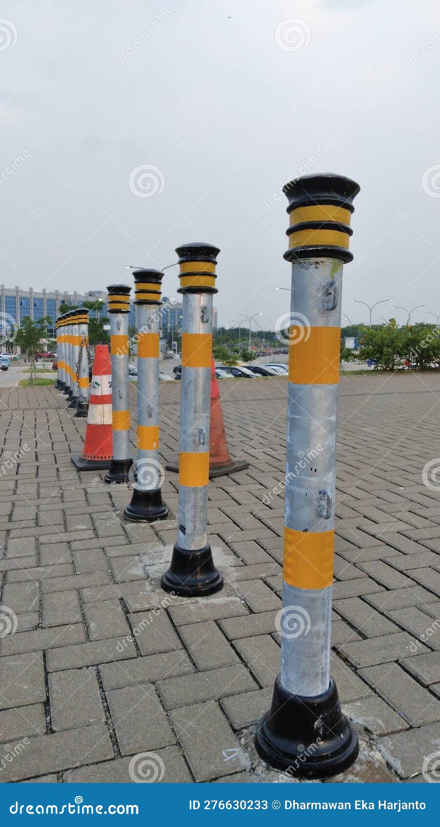 Marking Poles for Pedestrian Barriers Stock Image - Image of industry ...