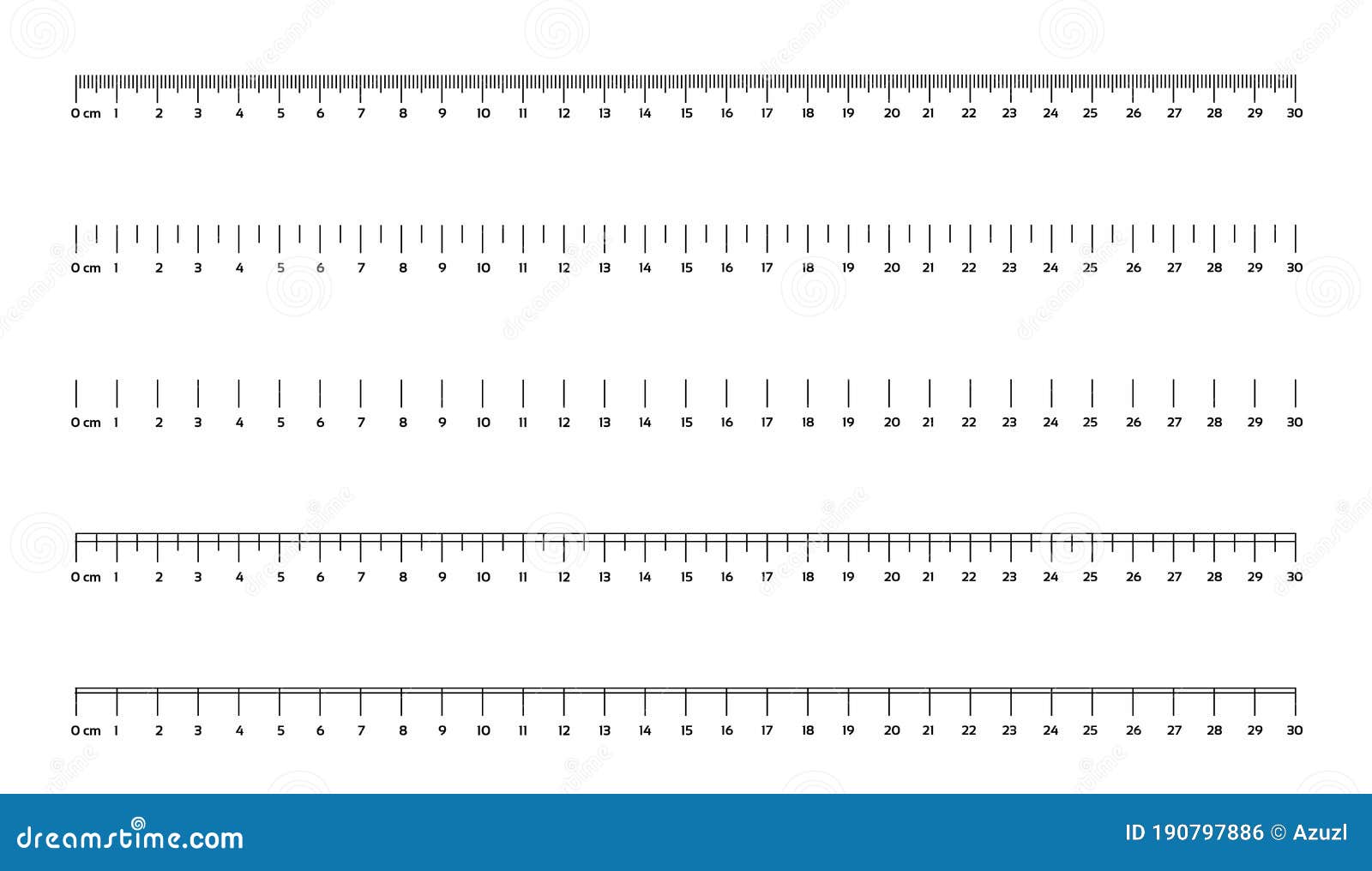 Marking Rulers 30 Centimeters Various Markup Options Stock Vector Illustration Of Education