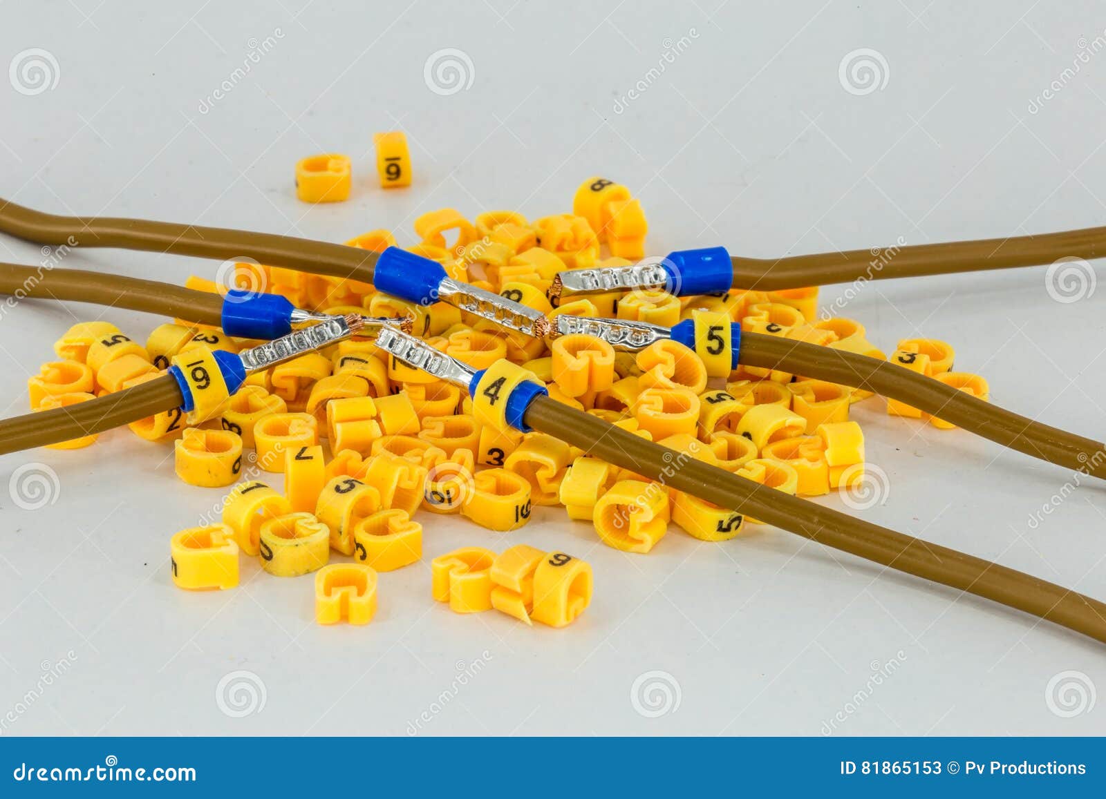 Markings for Electric Cables on White Background Stock Image - Image of ...