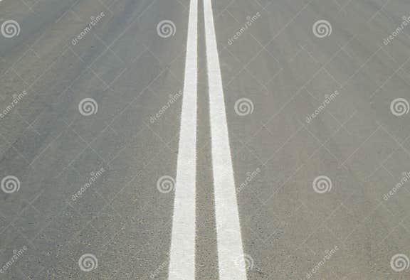 Markings on the Road Double Solid Line Stock Photo - Image of safety ...