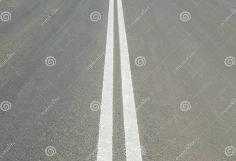 Markings on the Road Double Solid Line Stock Photo - Image of safety ...